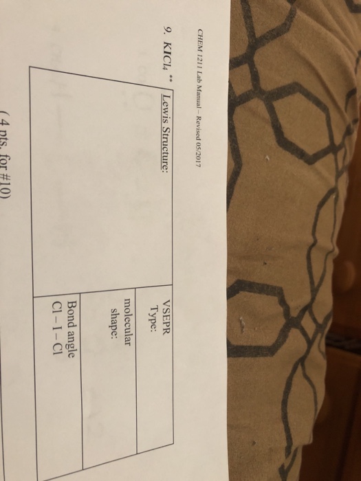 Solved CHEM 1211 Lab Manual - Revised 05/2017 VSEPR Type: 9. | Chegg.com Solved CHEM 1211 Lab Manual - Revised 05/2017 VSEPR Type: 9. | Chegg.com