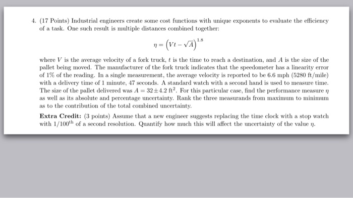 Solved 4. (17 Points) Industrial engineers create some cost | Chegg.com