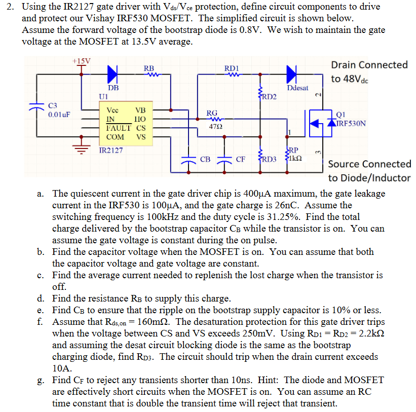Solved a. ﻿The quiescent current in the gate driver chip is | Chegg.com