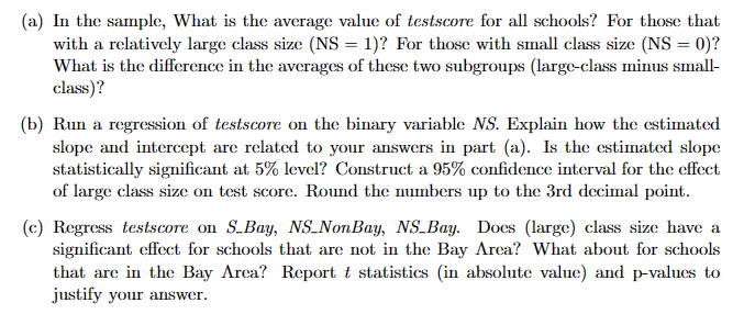 Solved Q1 (50 points). In the dataset CASchools.csv, you | Chegg.com
