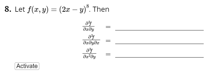 Solved 8 Let F X Y 2x−y 8 Then