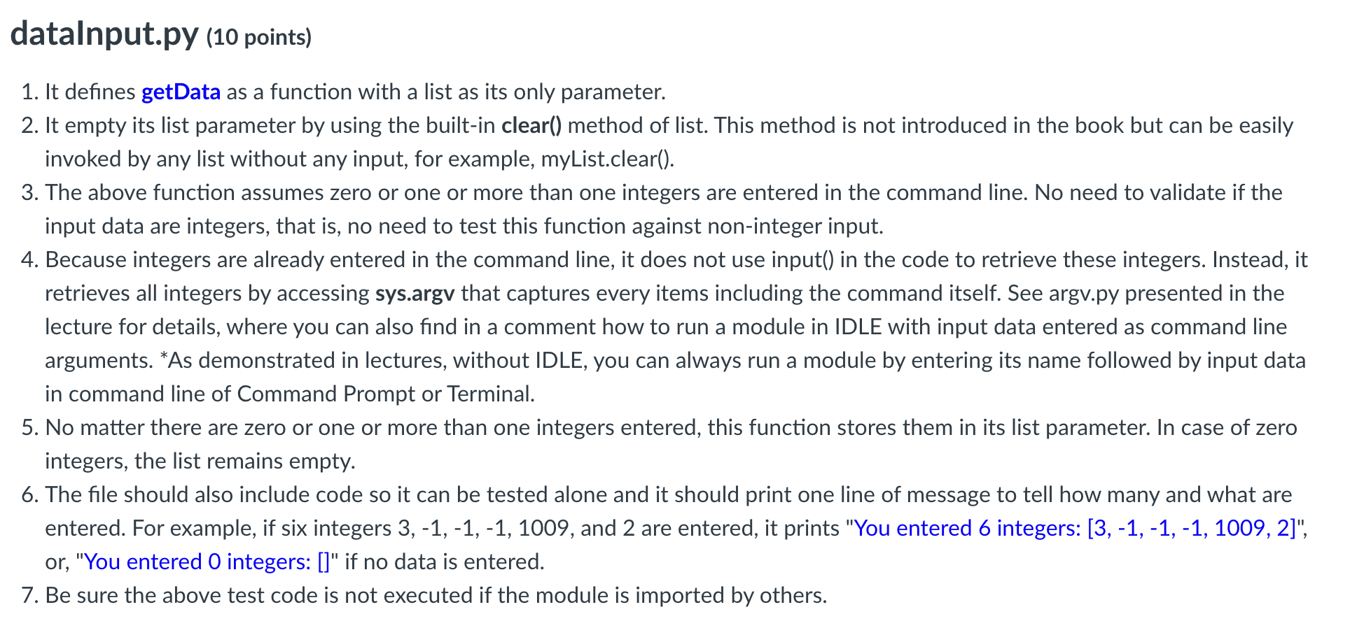 Solved datalnput.py (10 points) 1. It defines getData as a | Chegg.com