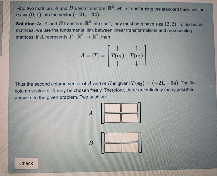 Solved Find two matrices A and B which transform R", while | Chegg.com