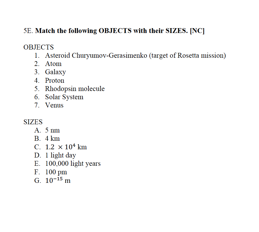 Solved 5. ANSWER ALL FIVE Multiple Choice/Matching Questions | Chegg.com