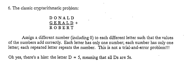 Solved 6. The classic cryptarithmatic problem: DONALD GERALD | Chegg.com