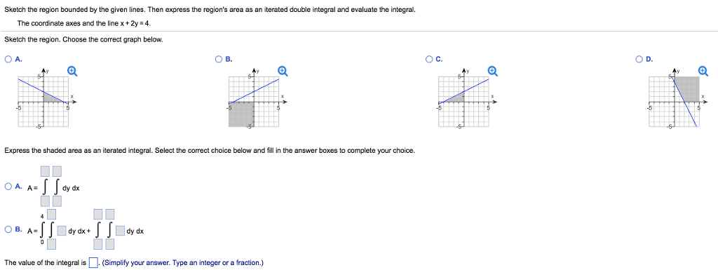 Solved Sketch the region bounded by the given lines. Then | Chegg.com