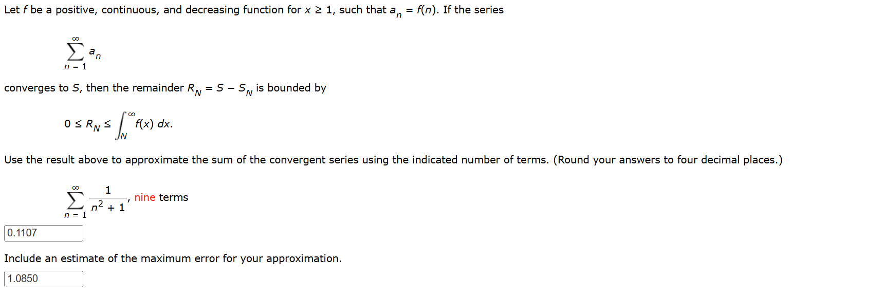 Solved Let f ﻿be a positive, continuous, and decreasing | Chegg.com