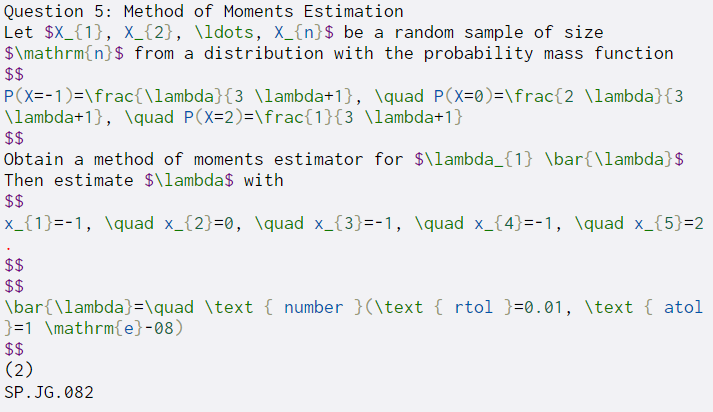 Question 5: Method of Moments Estimation Let $X_{1}, | Chegg.com