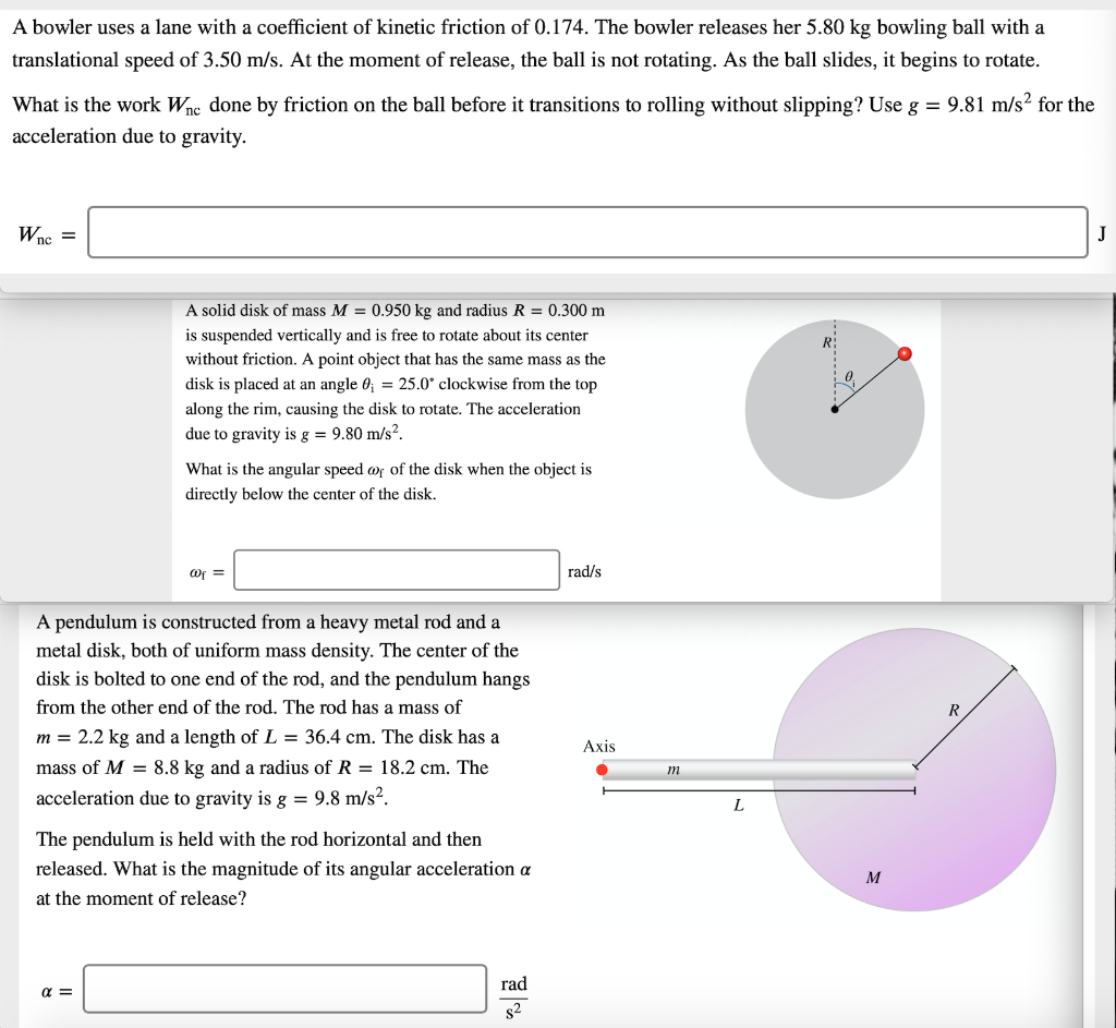 Solved A bowler uses a lane with a coefficient of kinetic | Chegg.com