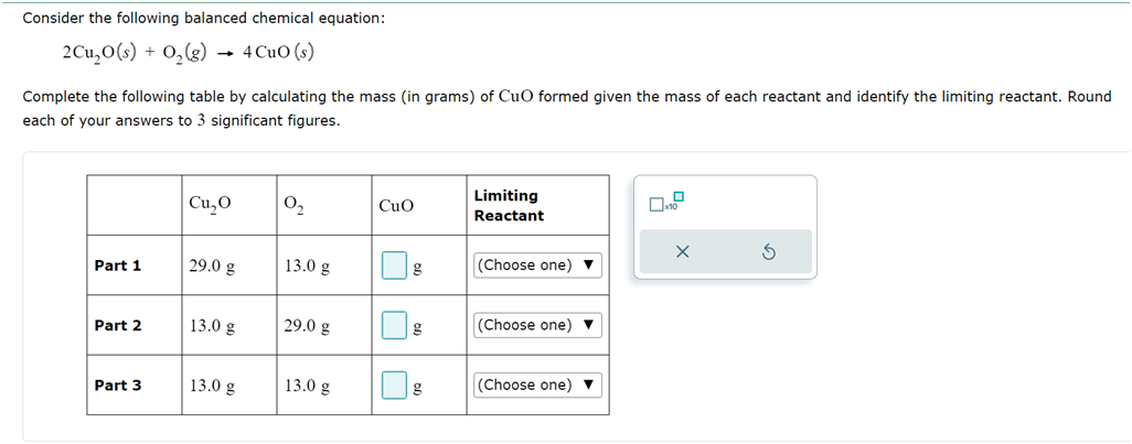 Solved Consider the following balanced chemical equation: | Chegg.com