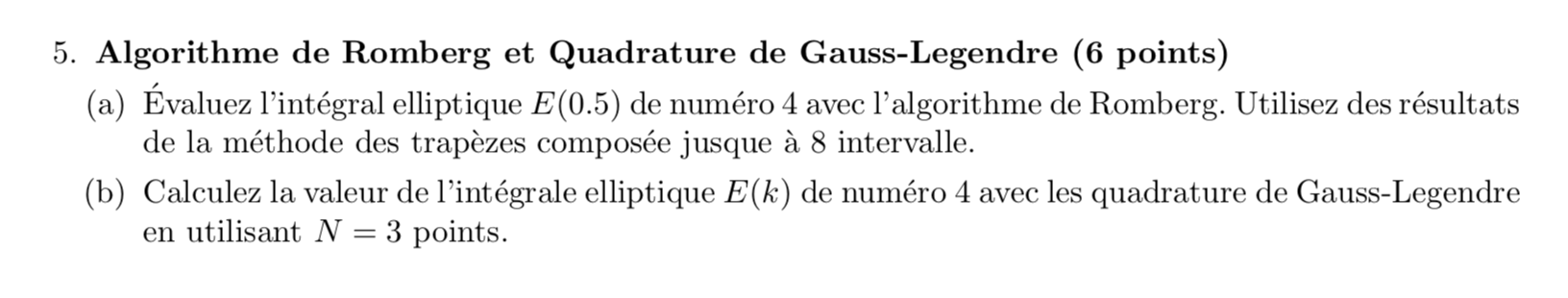 Solved Use Romberg and Gauss-Legendre Quadrature. a) | Chegg.com