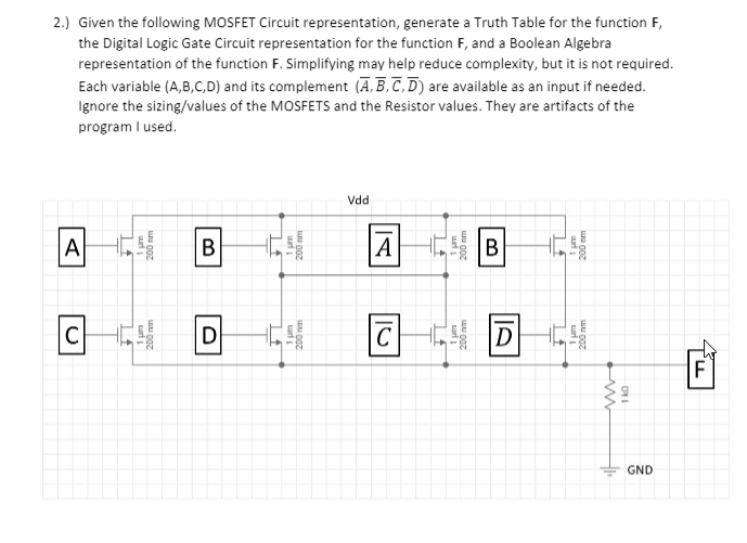 Solved 2.) Given the following MOSFET Circuit | Chegg.com