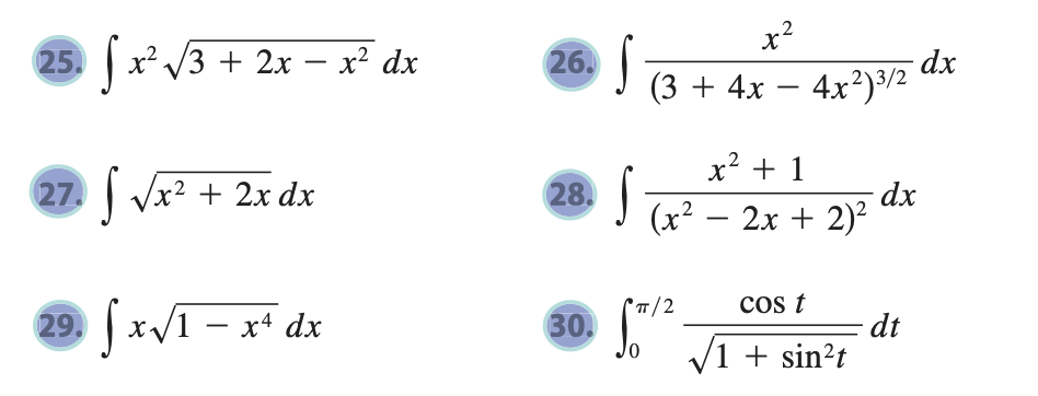 Solved 25 в X23 2xв X2dx 26 в 3 4xв 4x2 3 2x2dx в X2 2xdx 28 Chegg