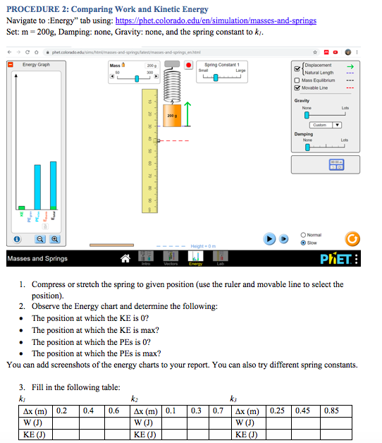 Solved PROCEDURE 2: Comparing Work and Kinetic Energy | Chegg.com