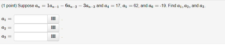 Solved 1 point) Cor each sequence given below, find a closed | Chegg.com