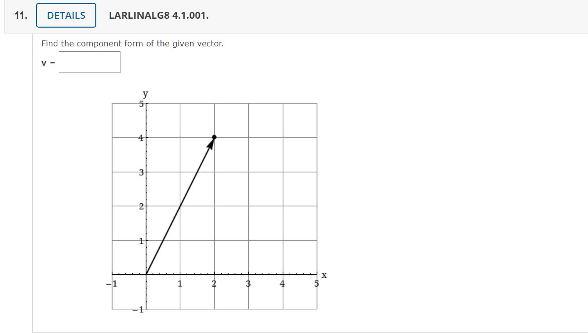 Solved Find the component form of the given vector. | Chegg.com