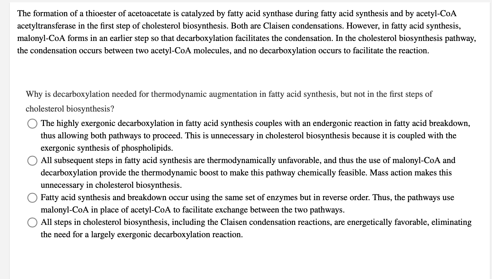 Solved a The formation of a thioester of acetoacetate is | Chegg.com