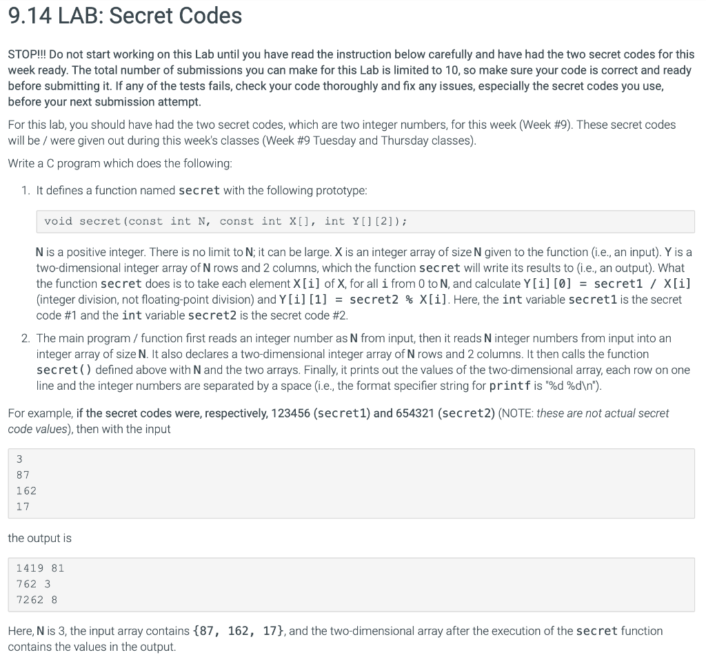 Solved 9.14 LAB: Secret Codes STOP!!! Do not start working | Chegg.com