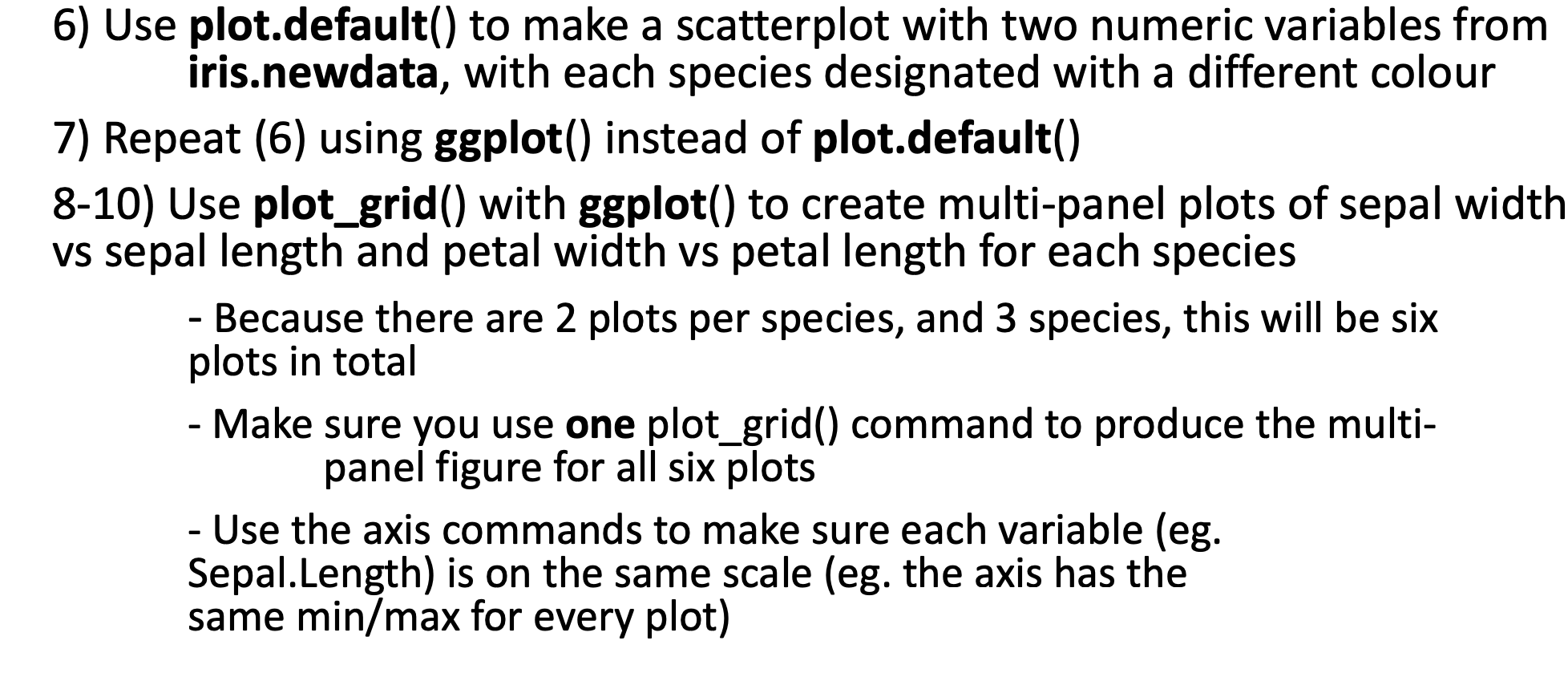 Solved 6) Use plot.default() to make a scatterplot with two | Chegg.com