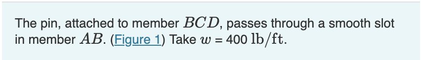 Solved The pin, attached to member BCD, passes through a | Chegg.com