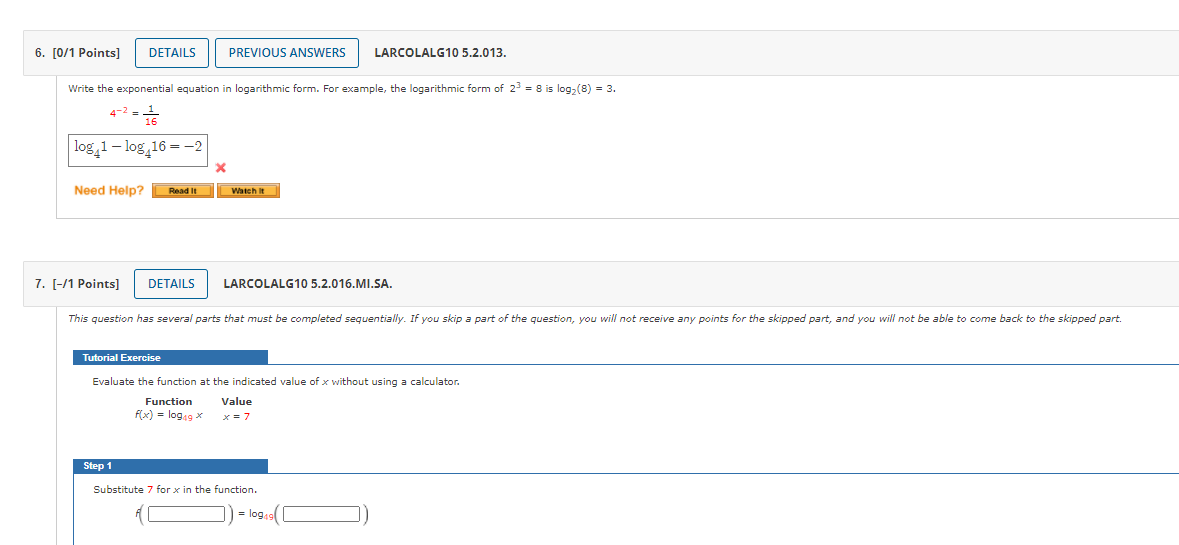 Solved 6. [0/1 Points) DETAILS PREVIOUS ANSWERS LARCOLALG10 | Chegg.com