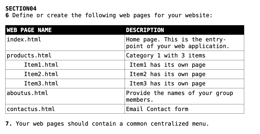 Solved SECTIONO2 DESIGN WEBISTE 2. Define the website type | Chegg.com