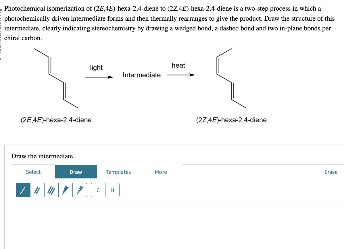 Photochemical isomerization of (2E,4E)-hexa-2,4-diene | Chegg.com