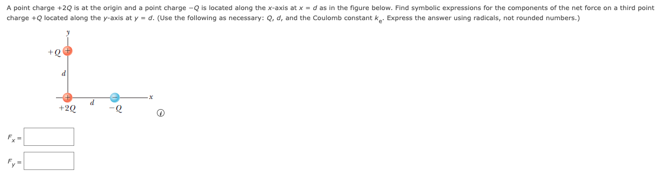 Solved A point charge +2Q is at the origin and a point | Chegg.com