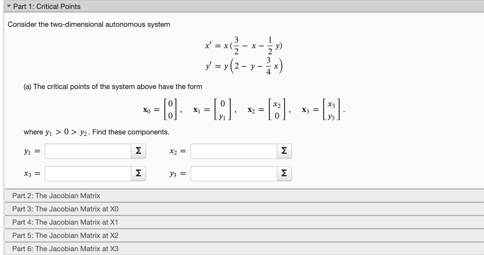 Solved Consider the two-dimensional autonomous system | Chegg.com
