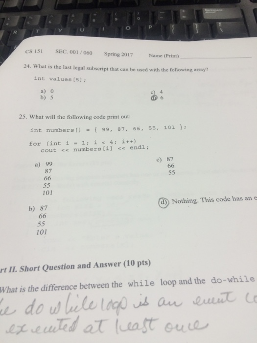 Solved What Is The Last Legal Subscript That Can Be Used 