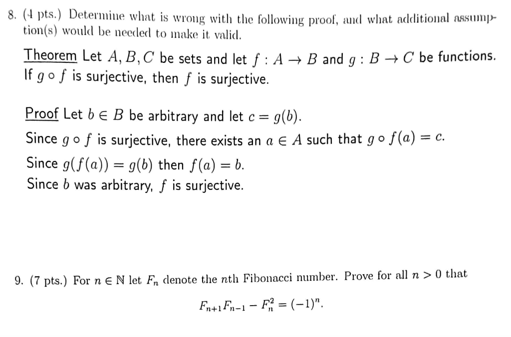 Solved 8. (1 pts.) Determine what is wrong with the | Chegg.com