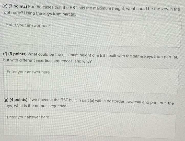 Solved Q4 Problem 4 - Binary Search Tree (BST) comprehension | Chegg.com