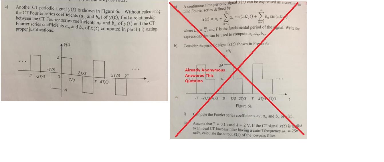 Solved A continuous time periodic signal X(t) can be | Chegg.com