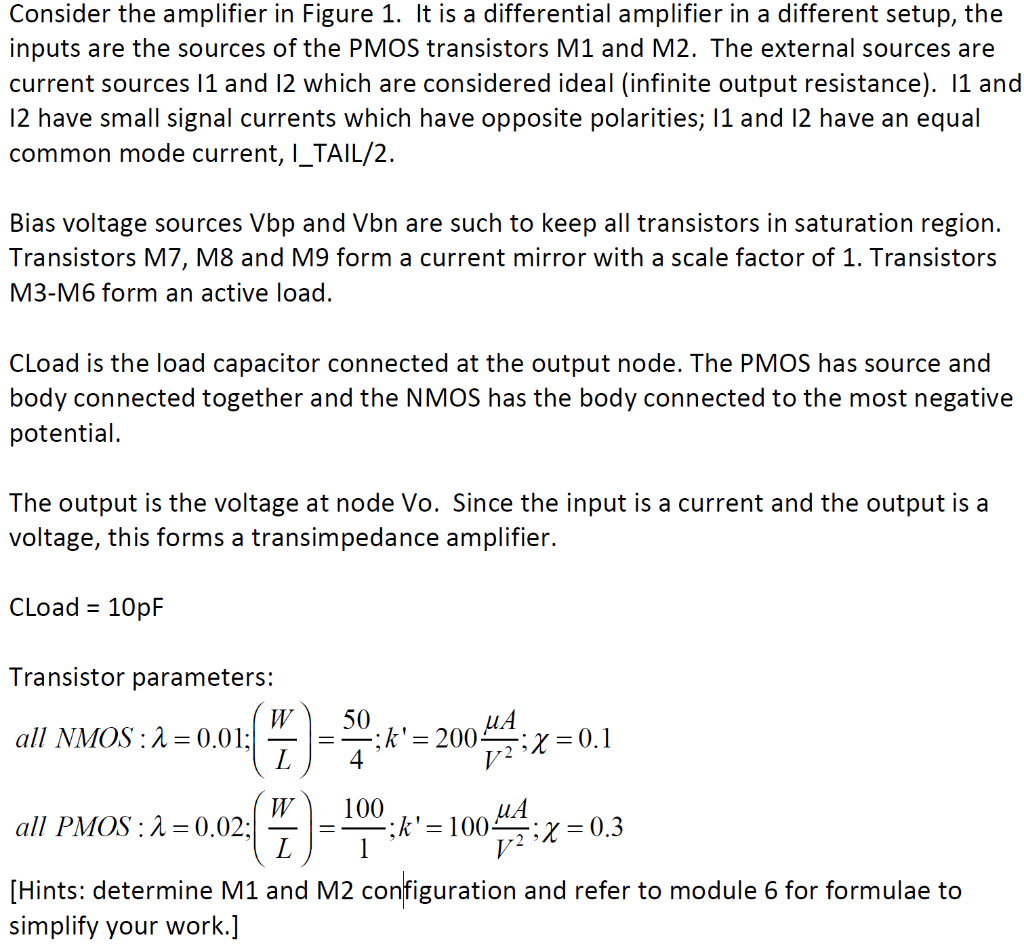 Solved a) Determine the value of the current I_TAIL such | Chegg.com