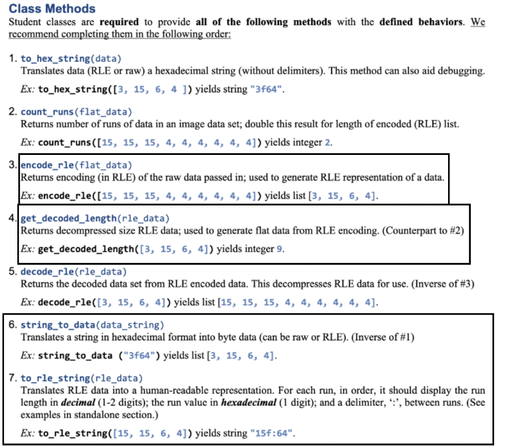 Solved Class Methods Student classes are required to provide | Chegg.com
