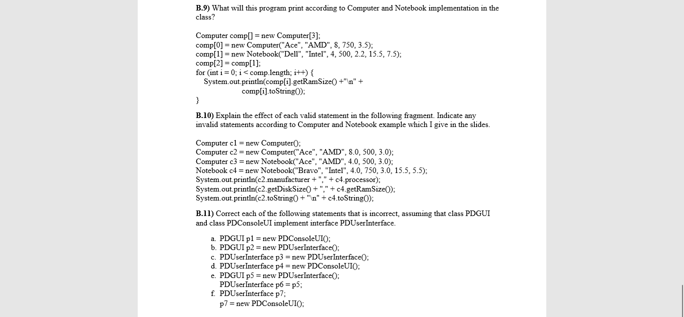B.9) What will this program print according to | Chegg.com