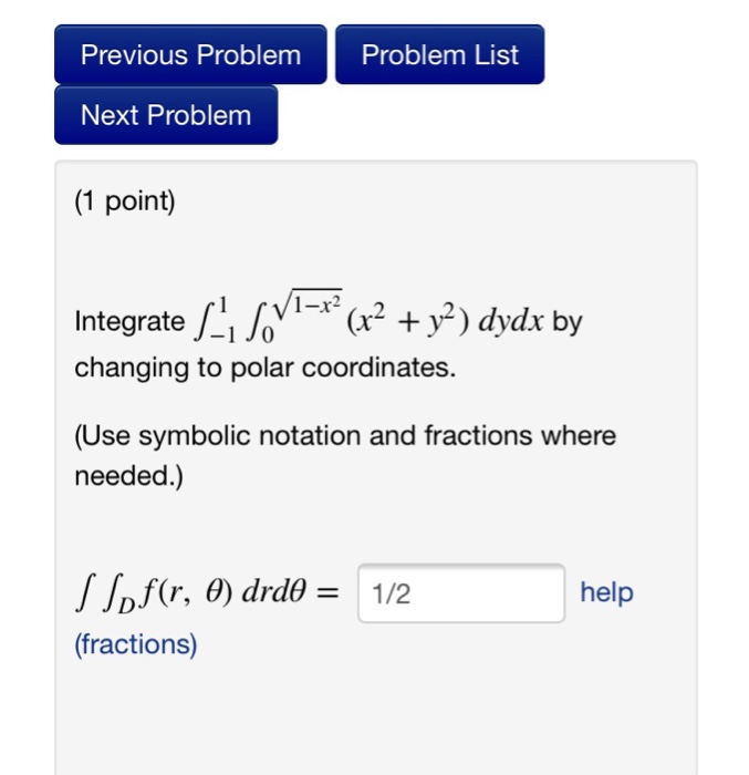 Solved Previous Problem Problem List Next Problem (1 point) | Chegg.com