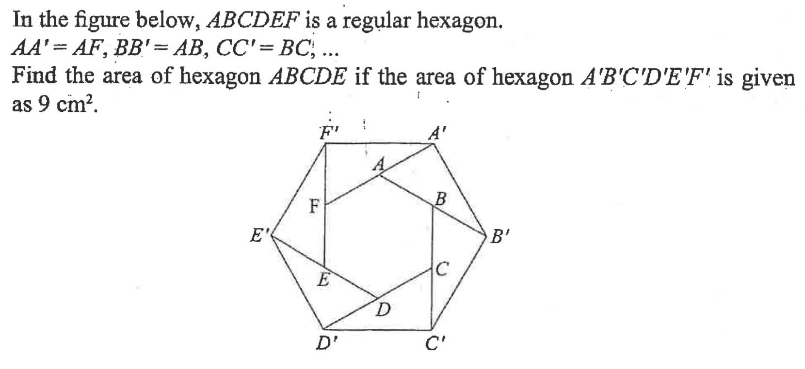 Solved In the figure below, ABCDEF is a regular hexagon. | Chegg.com