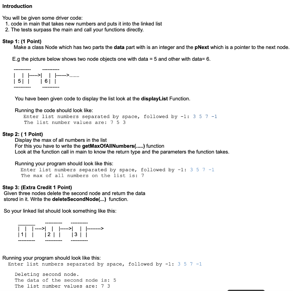 Solved Introduction You will be given some driver code: 1. | Chegg.com