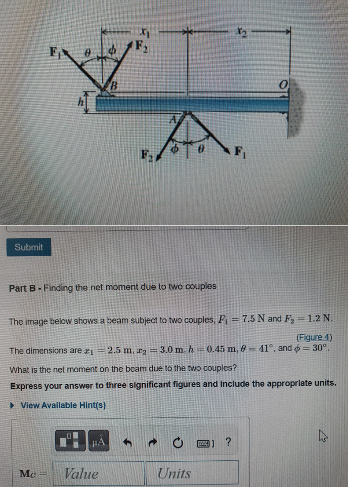 Solved Part B - Finding the net moment due to two couples | Chegg.com Solved Part B - Finding the net moment due to two couples | Chegg.com