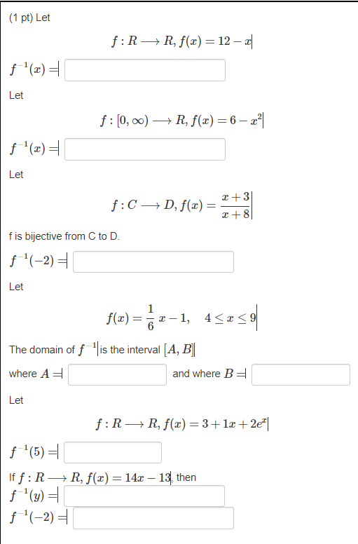 Solved (1 pt) Let f:R+R, f(x) = 12 – 2 f'(x)= Let f : [0,00) | Chegg.com Solved (1 pt) Let f:R+R, f(x) = 12 – 2 f'(x)= Let f : [0,00) | Chegg.com
