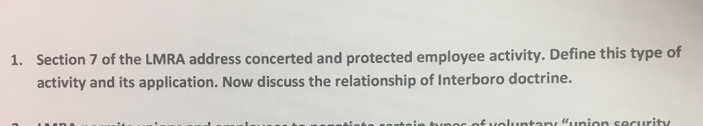 Solved Section 7 of the LMRA address concerted and protected | Chegg.com