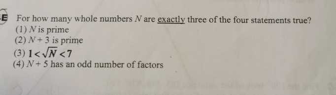 Solved For how many whole numbers N are exactly three of the | Chegg.com