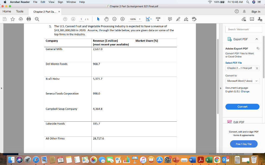 Solved Acrobat Reader File Edit View Sign Window Help 100% | Chegg.com