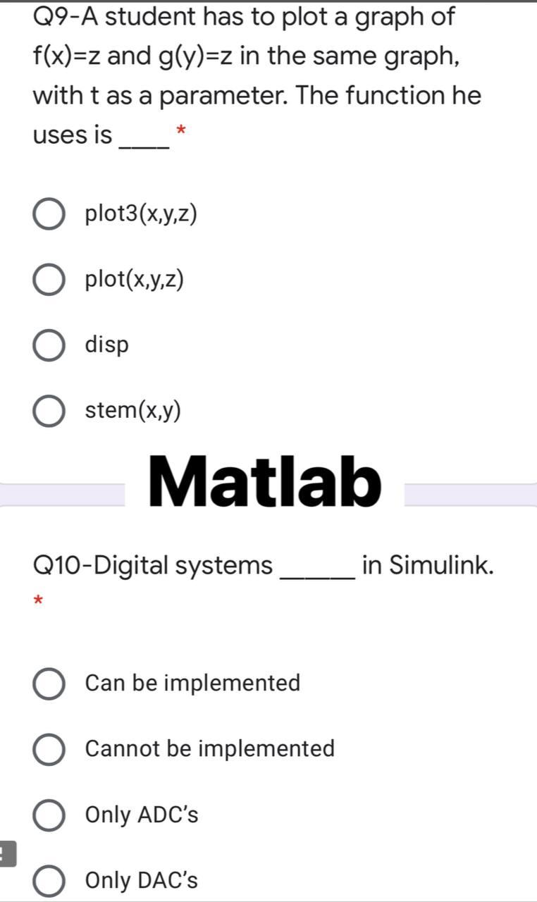 Q9 A Student Has To Plot A Graph Of F X Z And G Y Z Chegg