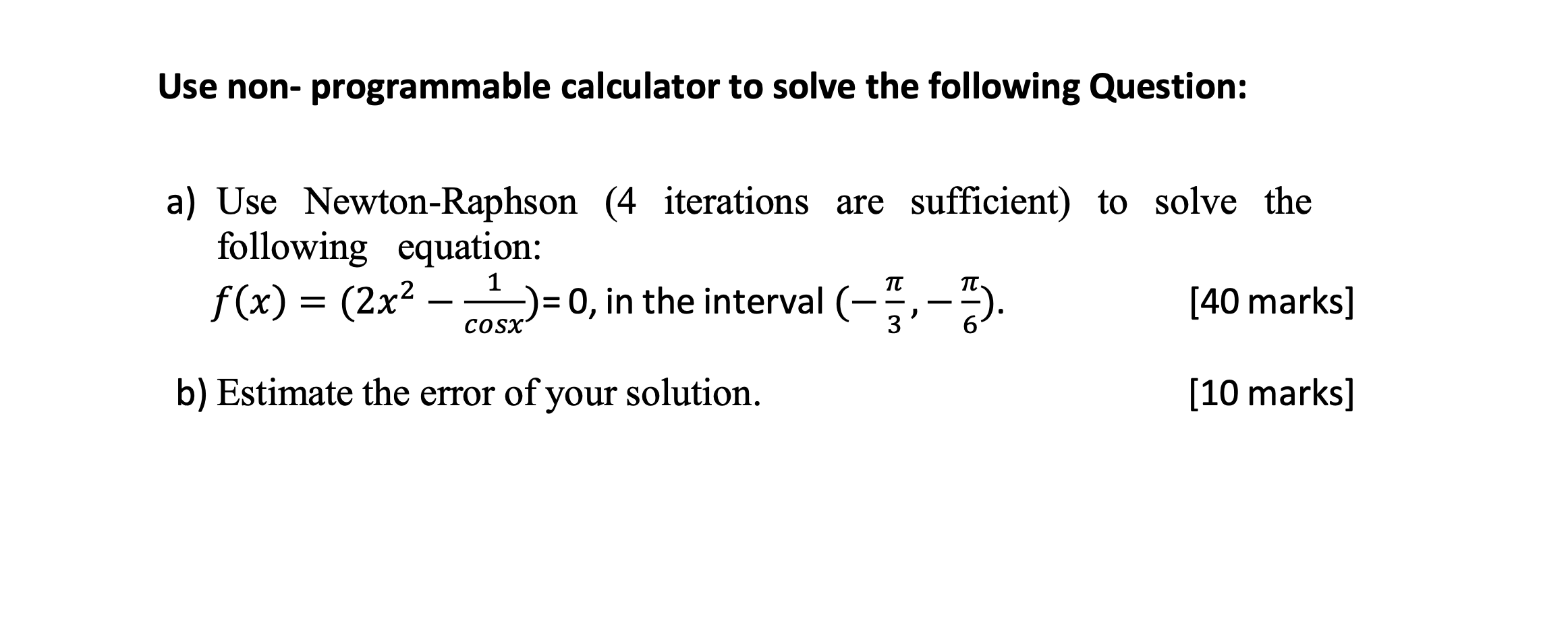 Solved Use non-programmable calculator to solve the | Chegg.com