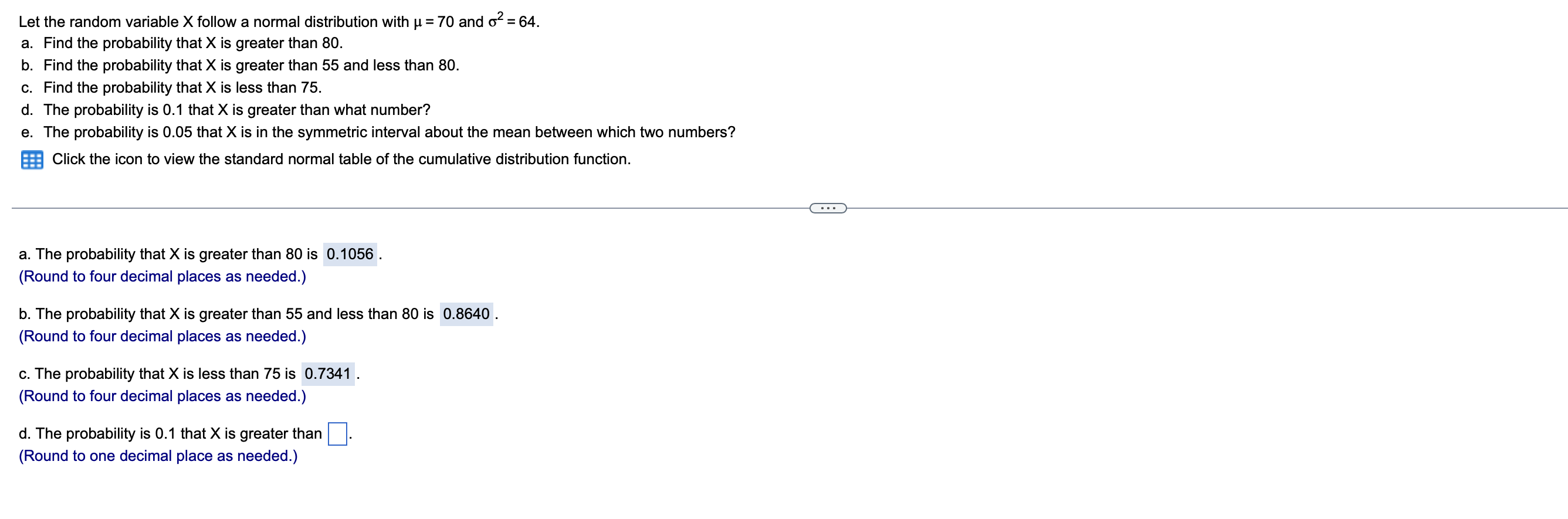 Solved = Let the random variable X follow a normal | Chegg.com
