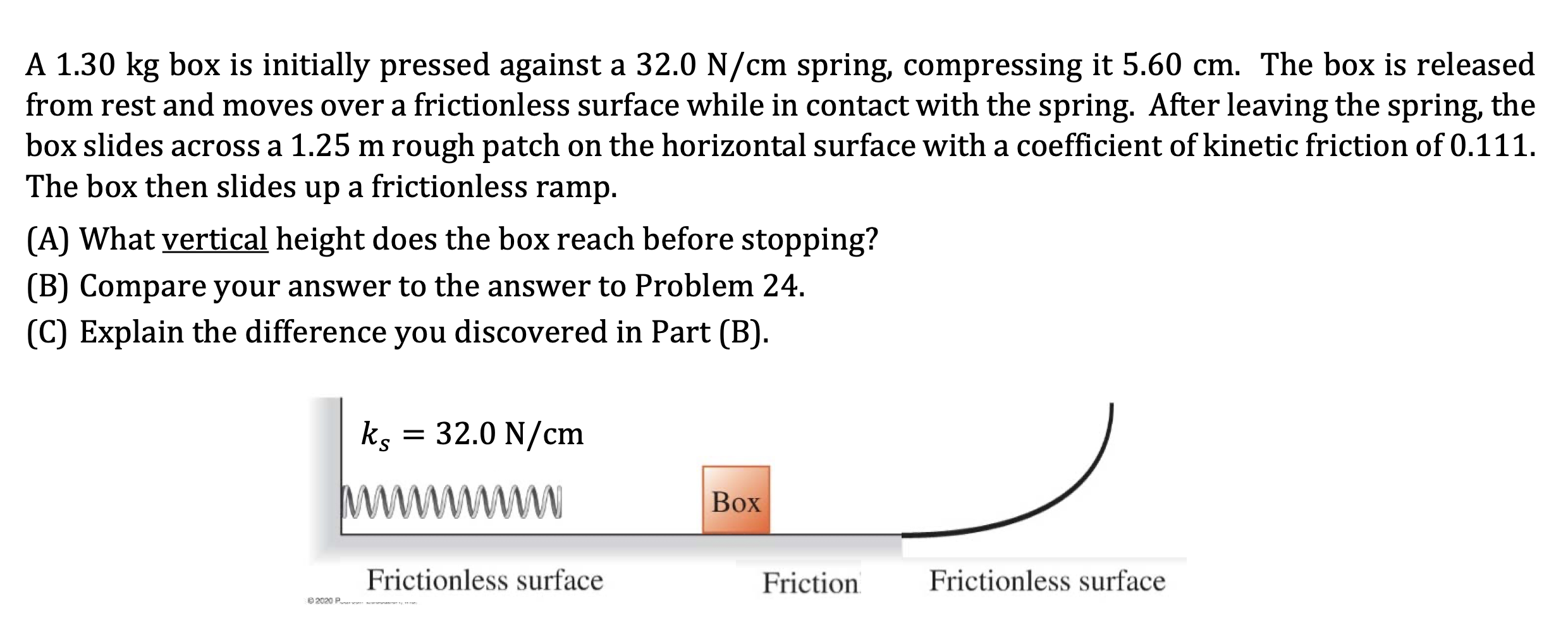 Solved by an EXPERT A 1.30 ﻿kg box is initially pressed against a ...
