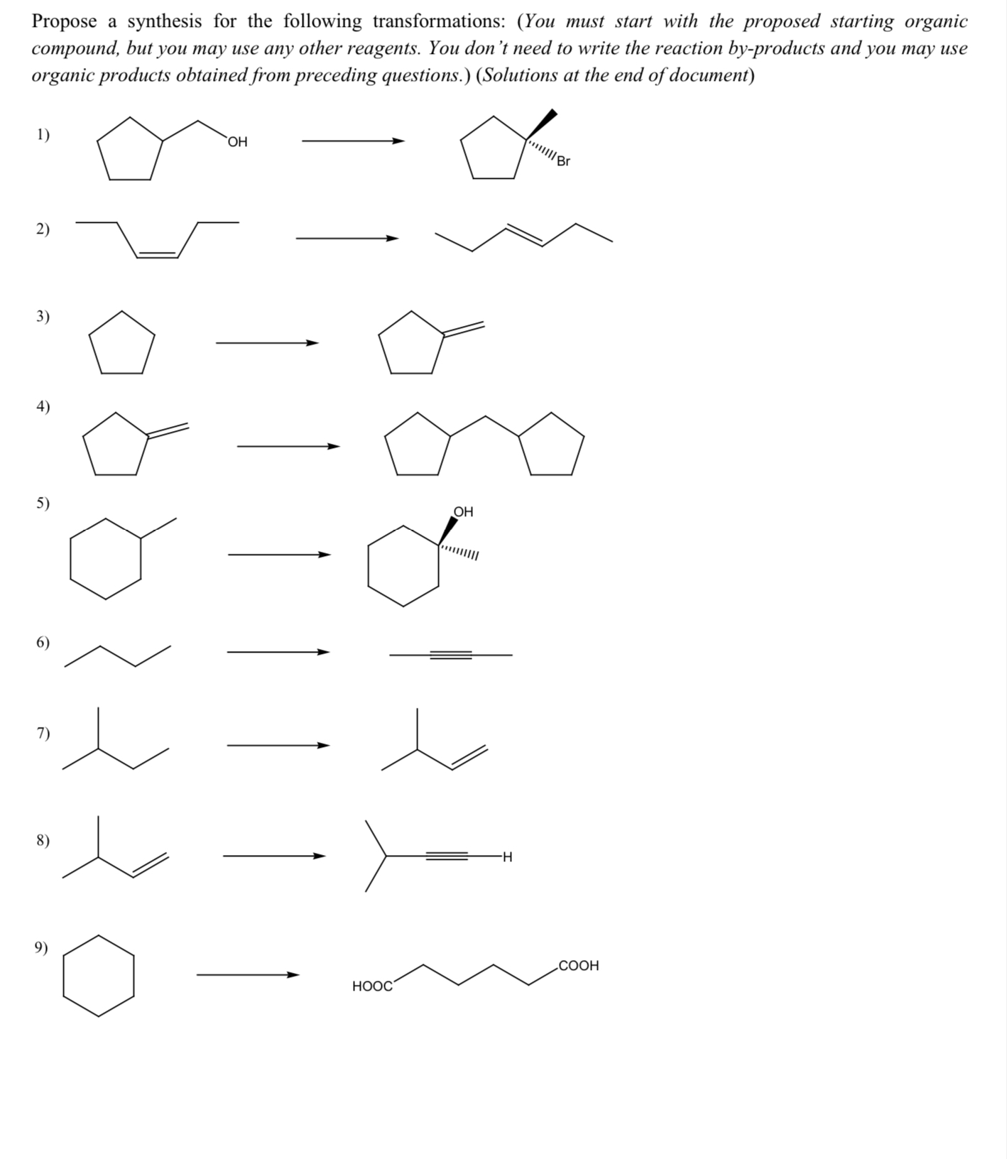Propose a synthesis for the following | Chegg.com