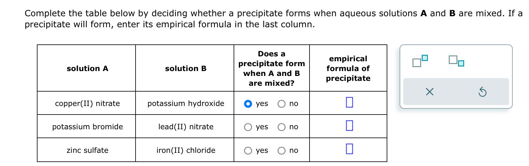 Solved Complete the table below by deciding whether a | Chegg.com